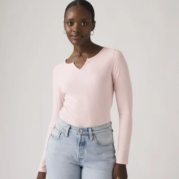 LEVI'S Dry Goods Supersoft Long-sleeve Tee T-shirt - Crystal Pink