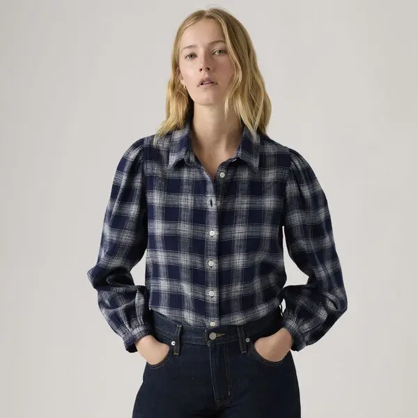 LEVI'S Journey Western Shirt Chambray - Plaid Navy