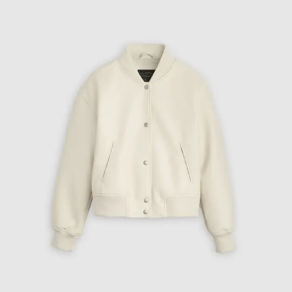LEVI'S Faux Leather Varsity Bomber Jacket - White