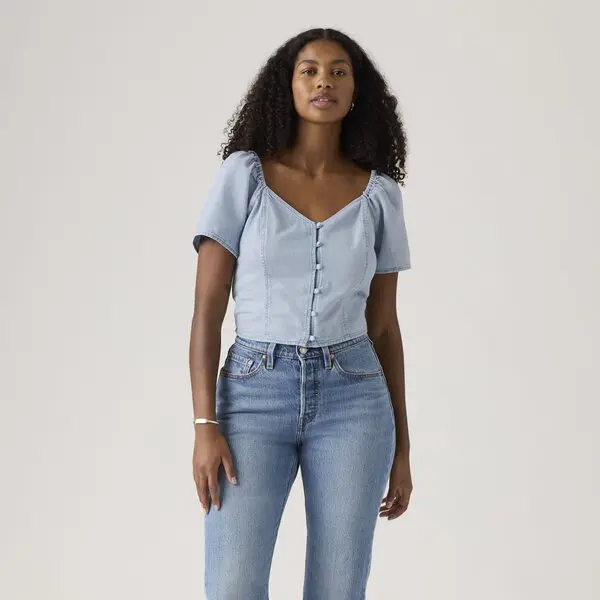 LEVI'S Kierra Short-sleeve Denim Blouse