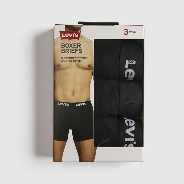 LEVI'S Solid Basic Boxer Briefs - Black