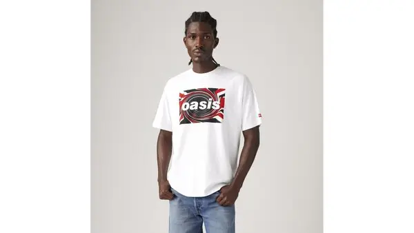 LEVI'S Oasis Band T-shirt - Oasis Union Jack White