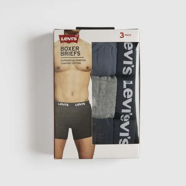 LEVI'S Solid Basic Boxer Briefs - Navy