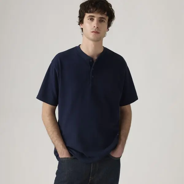 LEVI'S Short-sleeve Dry Goods Henley - Navy Blazer