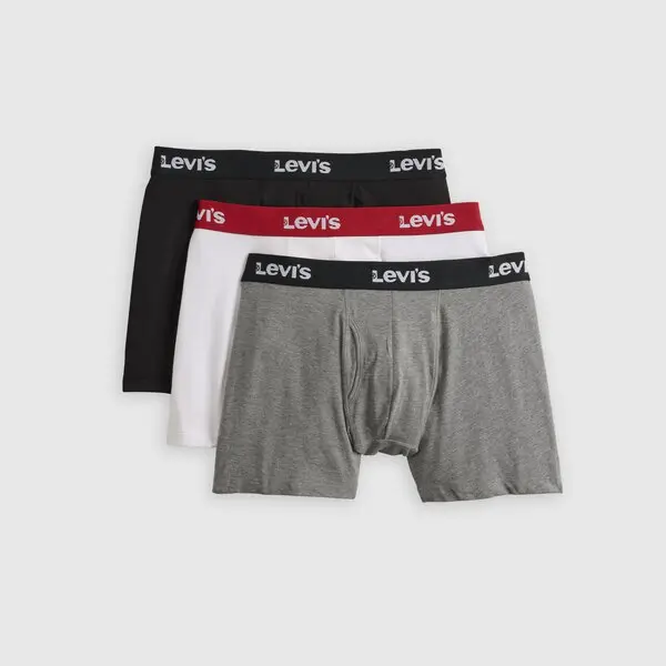 LEVI'S Solid Basic Boxer Briefs - Black/white/grey