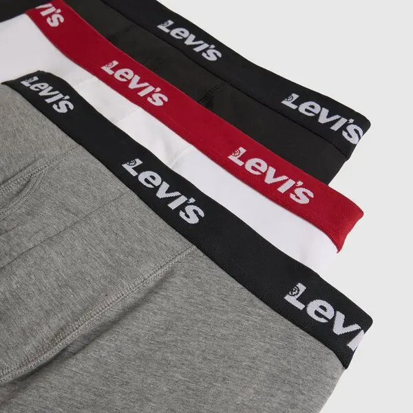 LEVI'S Solid Basic Boxer Briefs - Black/white/grey