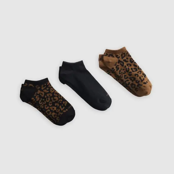 LEVI'S Low Cut Leopard Socks - Black Gold