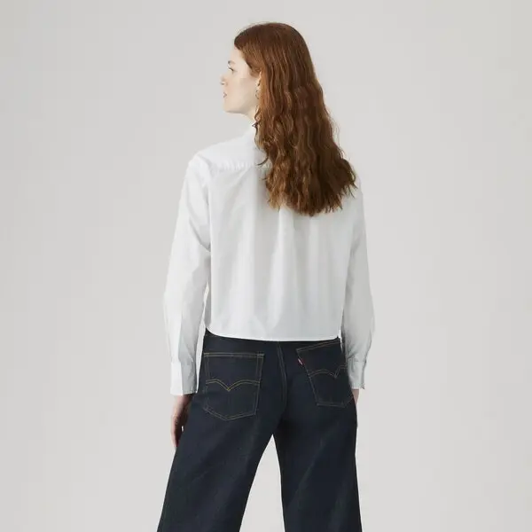 LEVI'S Cropped Harlie Tuxedo Shirt - Bright White