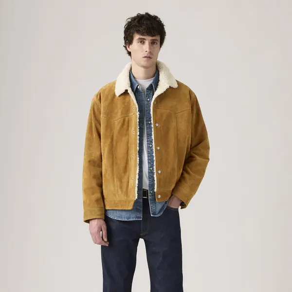 LEVI'S Western Suede Sherpa Trucker Jacket