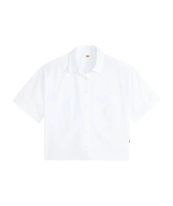LEVI'S Harlie Short-sleeve Cropped Shirt - Bright White
