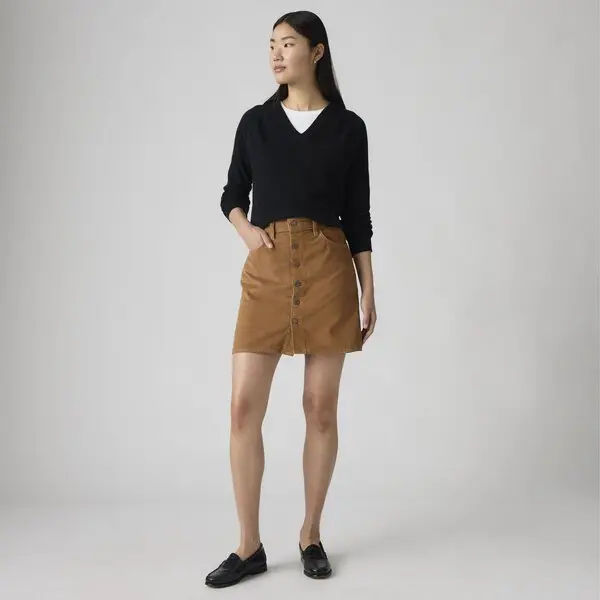 LEVI'S Retro Button Front Skirt - Sweet Honey