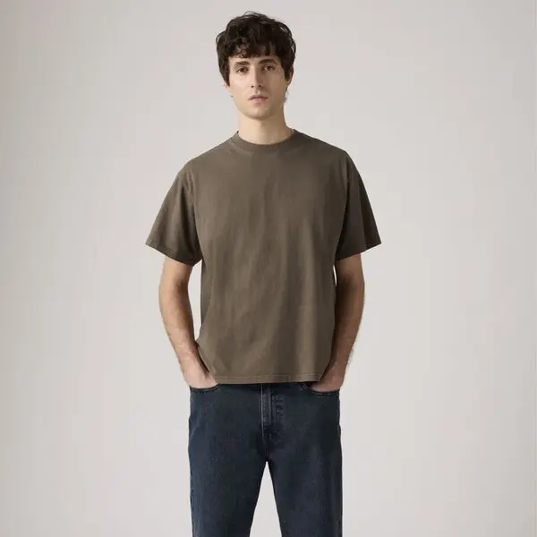 LEVI'S Boxy Short-sleeve Garment Dye T-shirt - Garment Dye Khaki Green