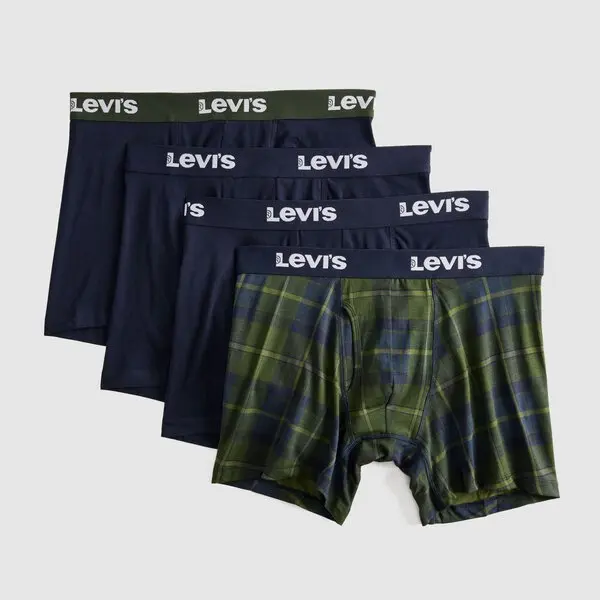 LEVI'S Plaid Boxer Briefs - Black Gold