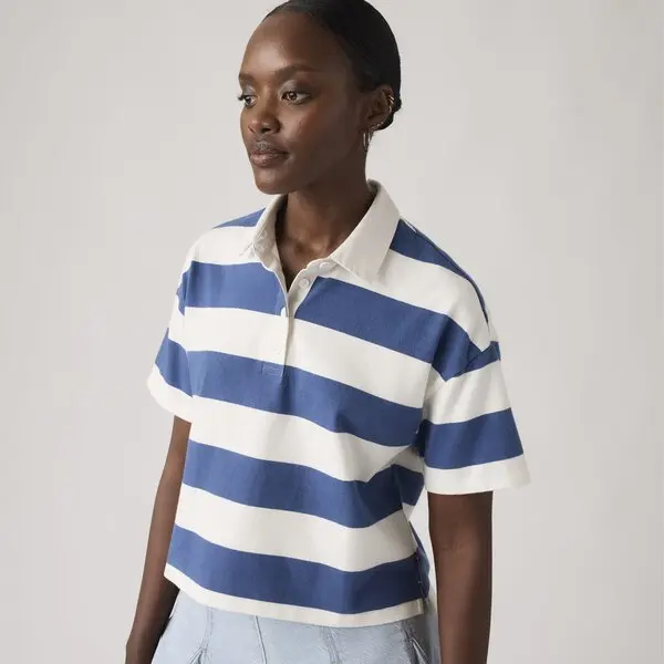 LEVI'S Aries Rugby Polo Shirt - Tory Stripe Sunset