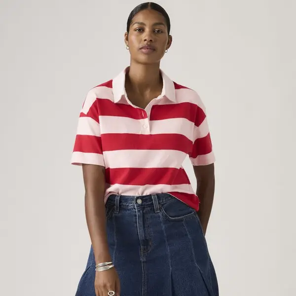 LEVI'S Aries Rugby Polo Shirt - Tory Stripe Crystal