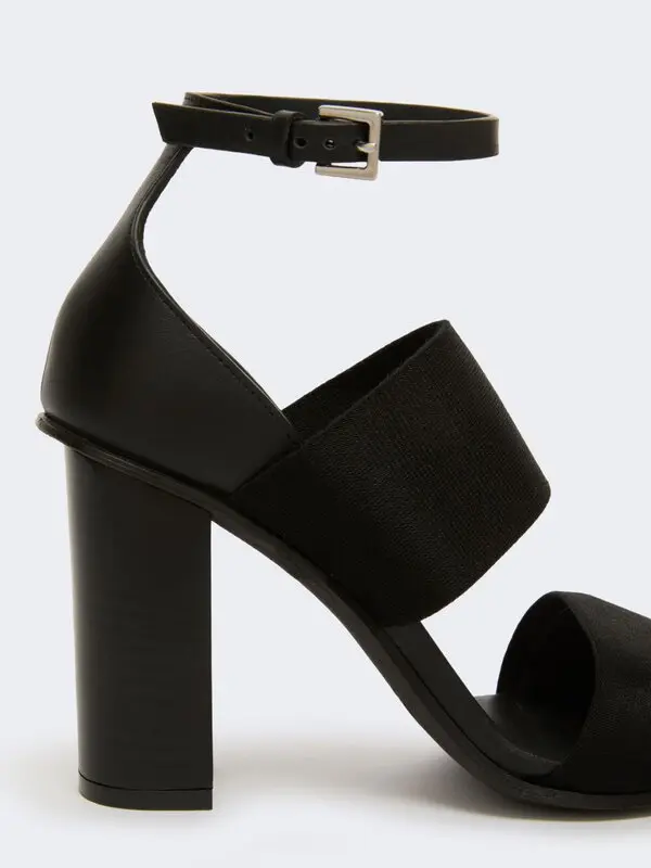 Max Mara Sandals In Calfskin And Elasticated Webbing