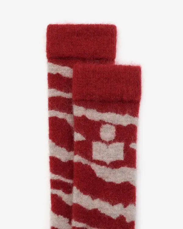 Isabel Marant Shona Socks - Raspberry/beige