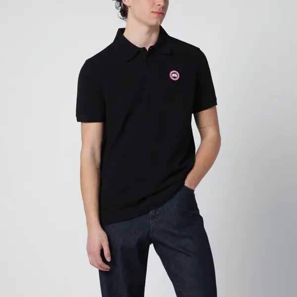 Canada Goose Polo Shirt With Logo Patch - Black