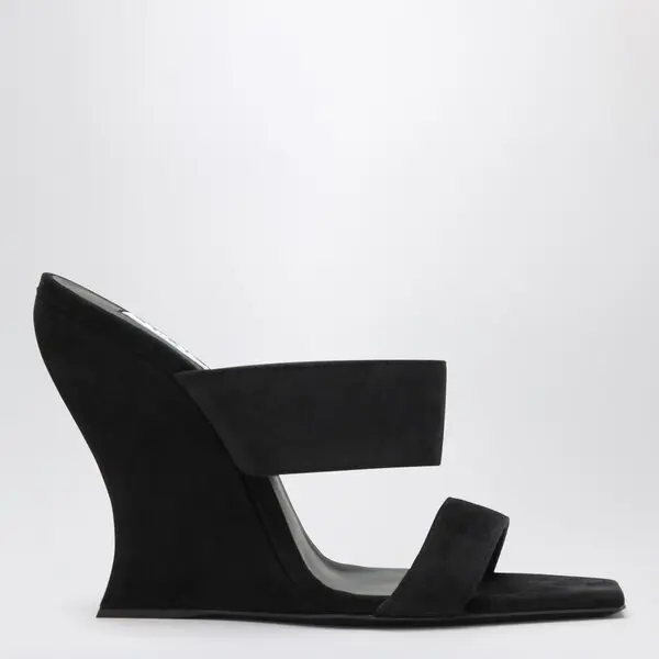Alaïa Wave Mules In Suede - Black