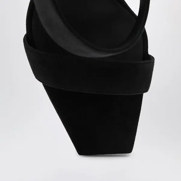 Alaïa Wave Mules In Suede - Black