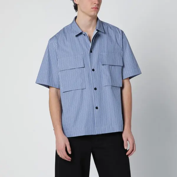Sacai Light Striped Cotton Shirt - Blue