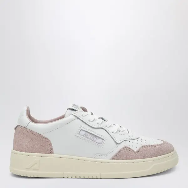 AUTRY Medalist Low Sneakers In Leather And Pink Suede - White