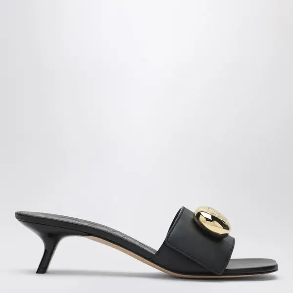 Loewe Pebble Slides In Soft Calf Leather - Black