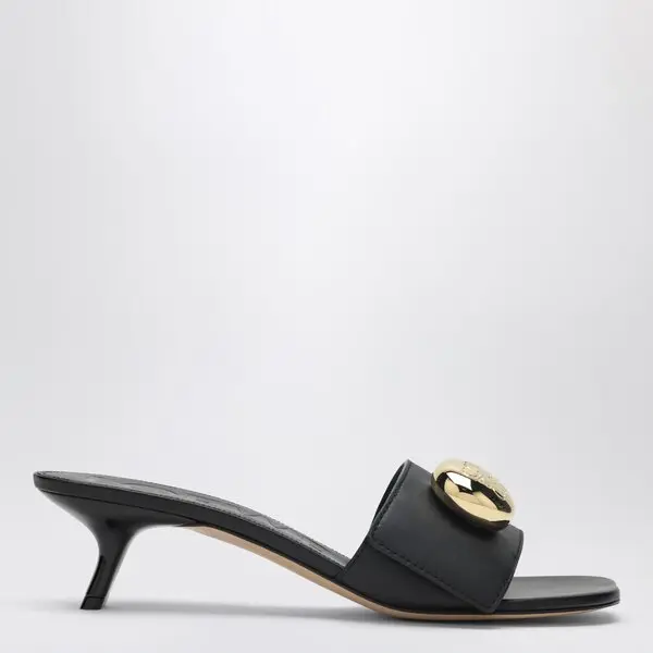 Loewe Pebble Slides In Calf Leather - Black