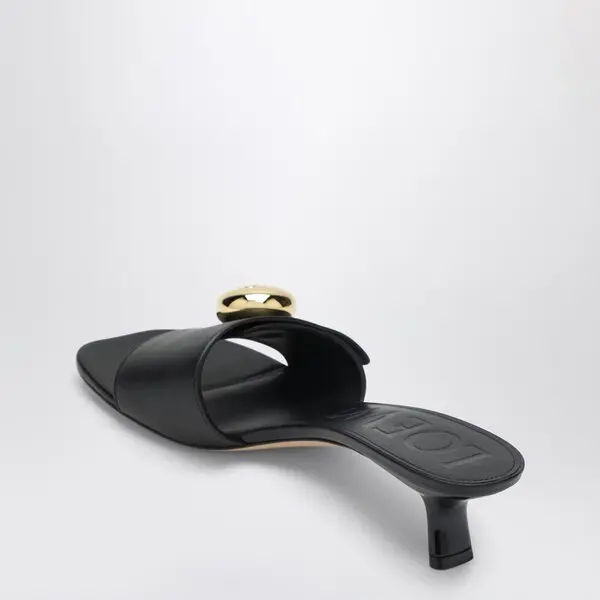 Loewe Pebble Slides In Calf Leather - Black