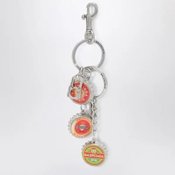 Balenciaga Logo Bottle Cap Keyring Charm - Multicolor