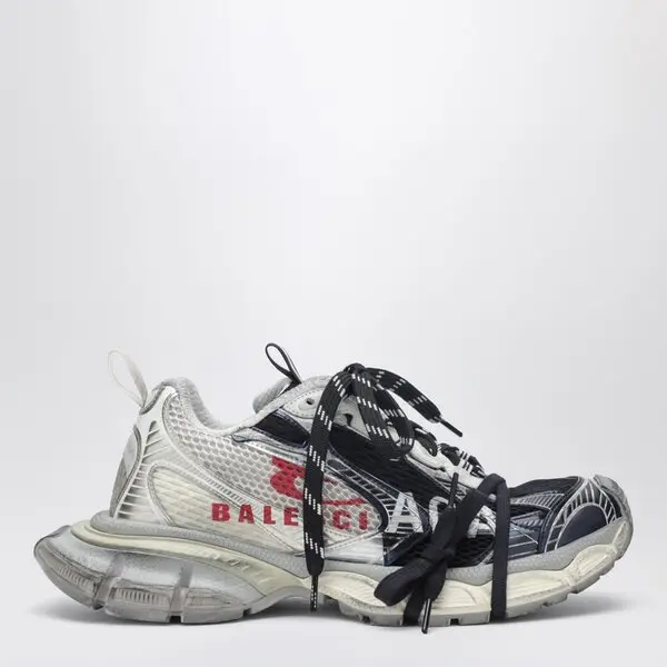 Balenciaga 3xl Split Logo Sneakers In Light Yellow/red/navy - Beige