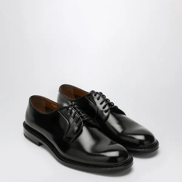 DOUCAL'S Low Leather Lace-up - Black