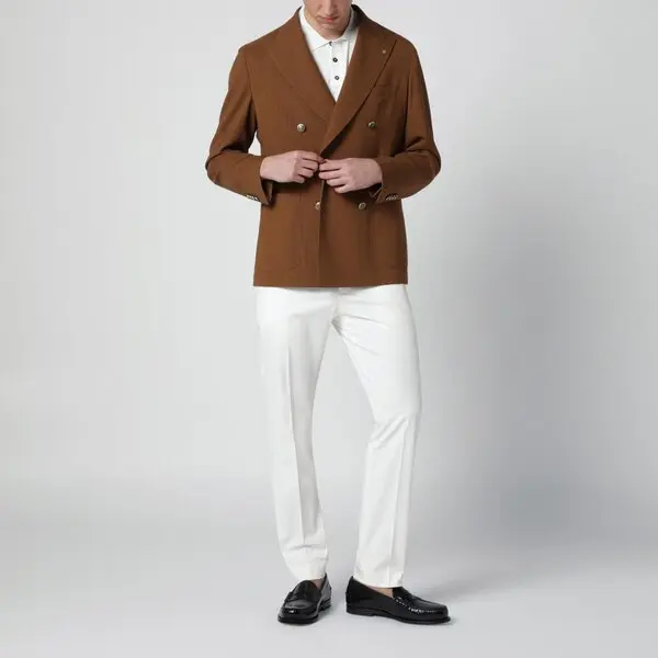 Tagliatore Double-breasted Wool Jacket - Brown
