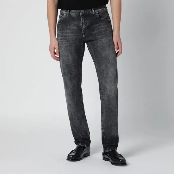 Dolce & Gabbana Slim-fit Jeans In Washed-effect Denim - Black