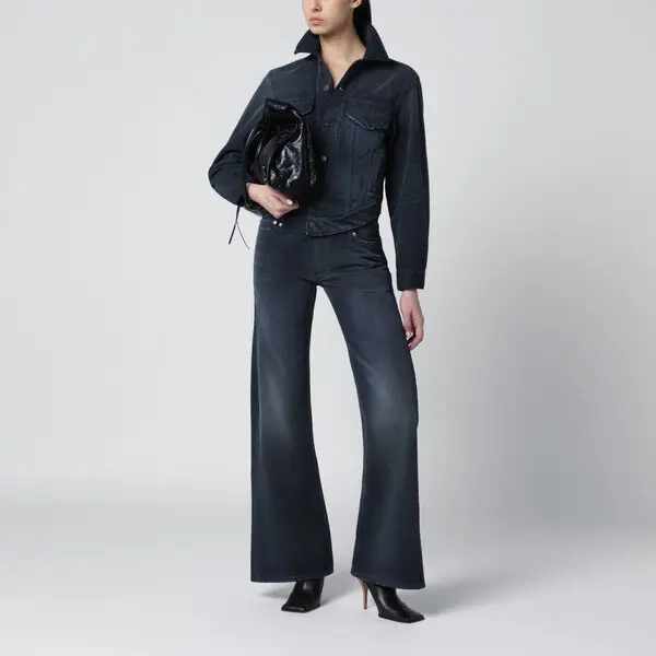 Balenciaga Jacket With Curved Waist - Blue