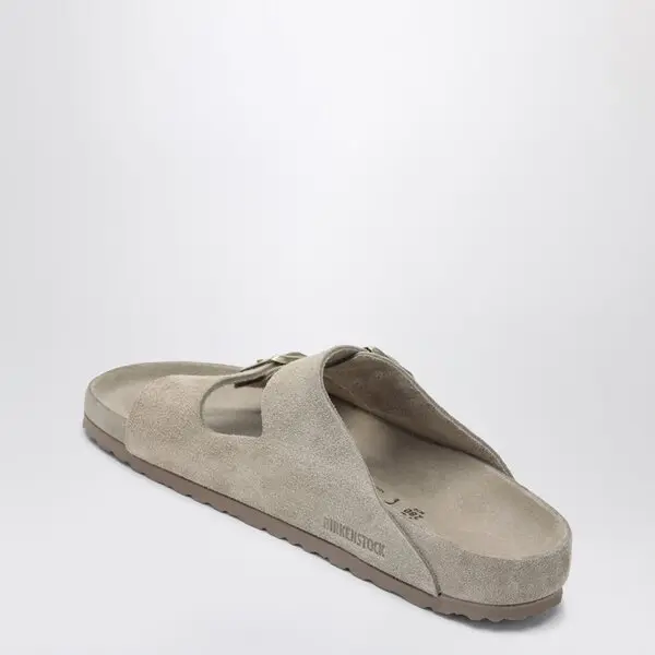 BIRKENSTOCK Arizona Suede Leather Slides - Beige