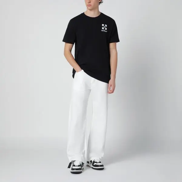Off-White T-shirt With Small Arrow Logo