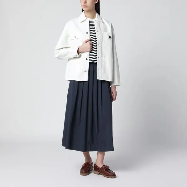 PT TORINO Pleated Cotton-blend Midi Skirt