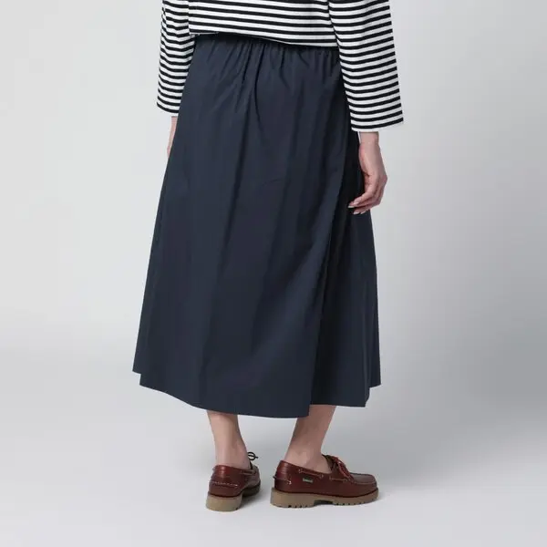 PT TORINO Pleated Cotton-blend Midi Skirt