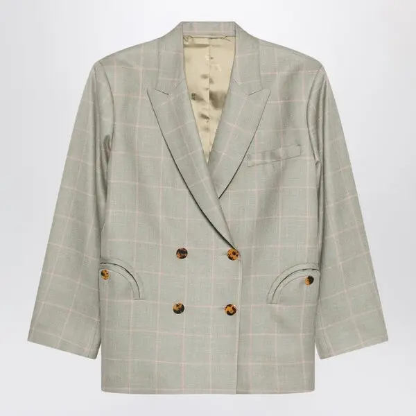 BLAZÉ MILANO Double-breasted Blazer With Check Pattern - Grey