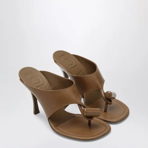 Loewe Toggle Sandal In Smooth Oak-colored Calf Leather