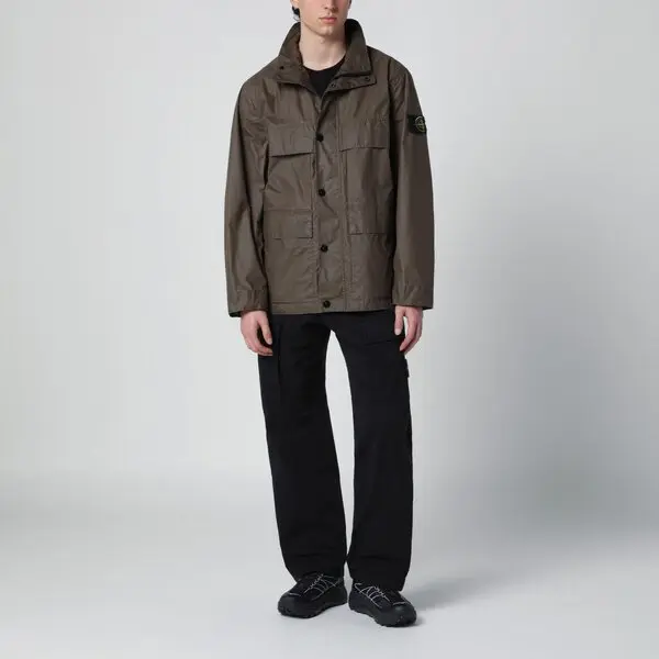 Stone Island Waxed Cotton Canvas Field Jacket - Brown