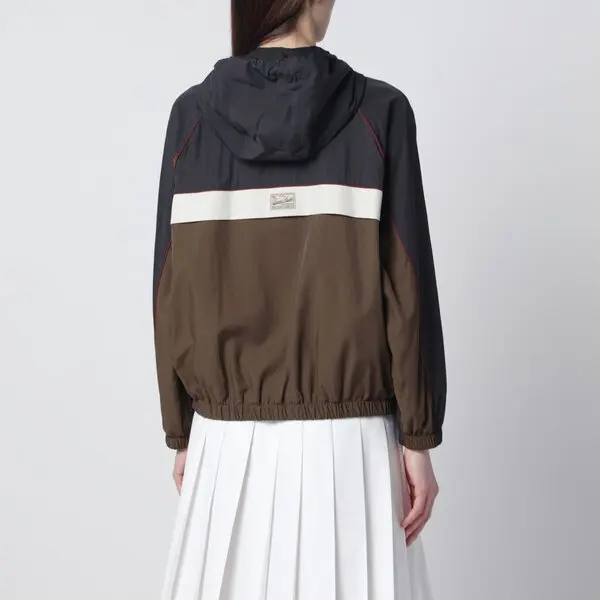 DUNST Grey/beige/brown Zip-up Windbreaker