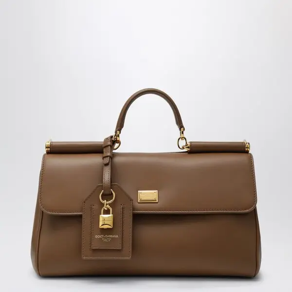 Dolce & Gabbana My Sicily Top Handle Bag In Caramel Leather - Brown