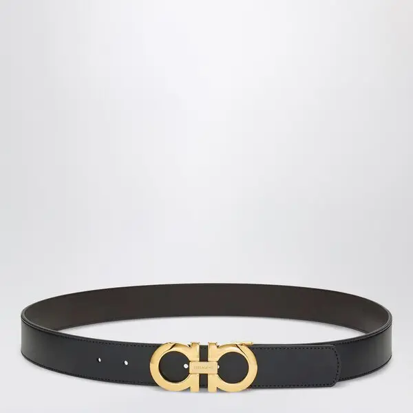 FERRAGAMO Reversible And Adjustable Gancini Belt /hickory - Black