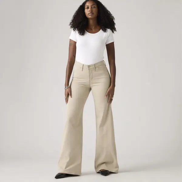 LEVI'S 318 Shaping Notch Back Wide Leg Jeans - White Pepper