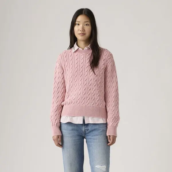 LEVI'S Boyfriend Cable Crewneck Pullover