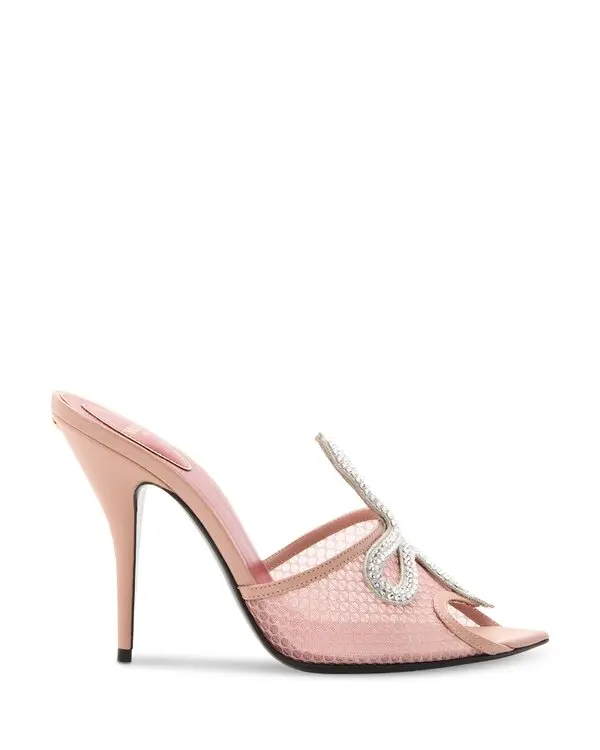Valentino Garavani Embellished High Heel Slides - Pink