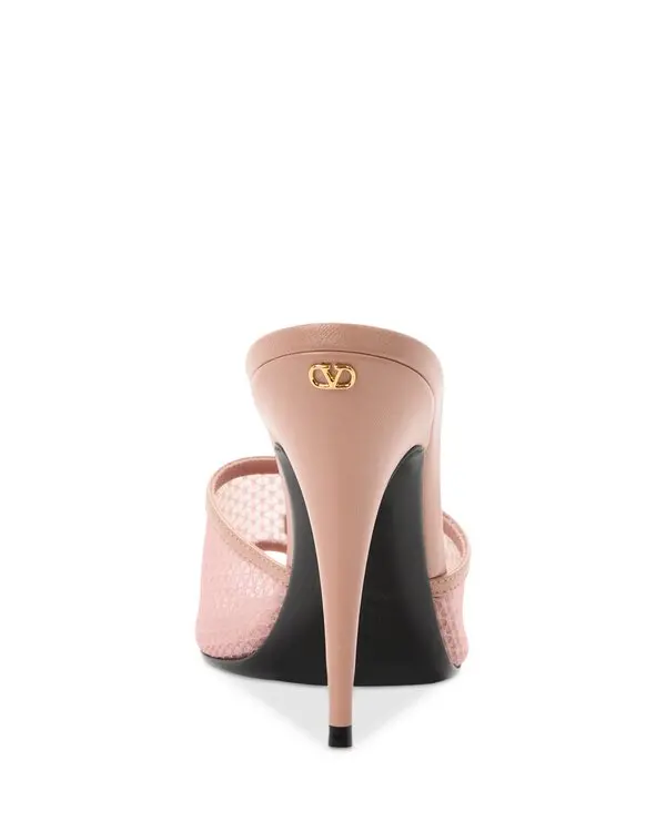 Valentino Garavani Embellished High Heel Slides - Pink