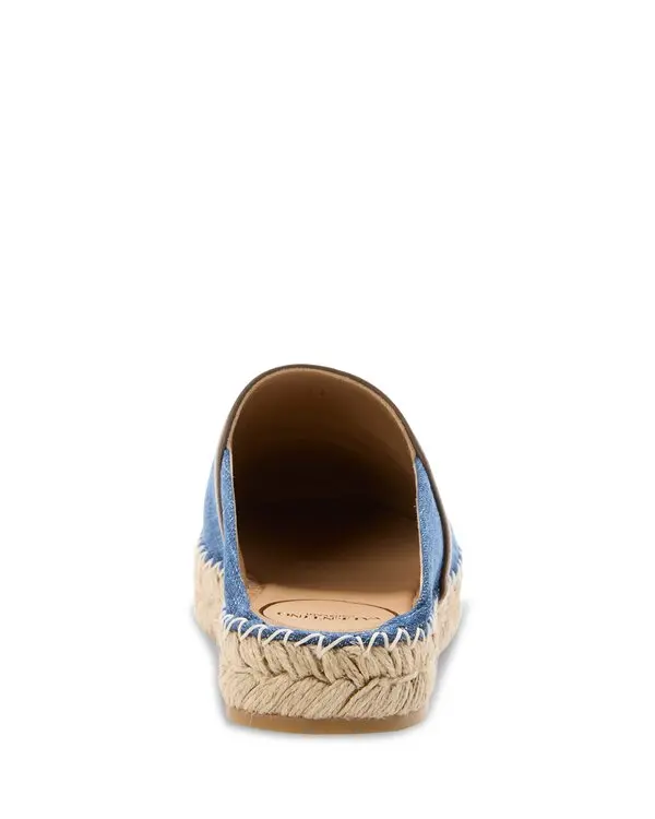 Valentino Garavani Embellished Espadrille Vlogo Mules - Denim